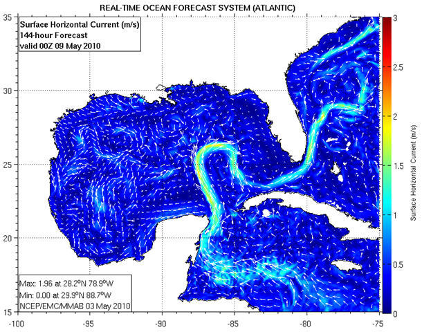 Graph of the Day: Projected Gulf Loop Current, Today + 144 Hours ...